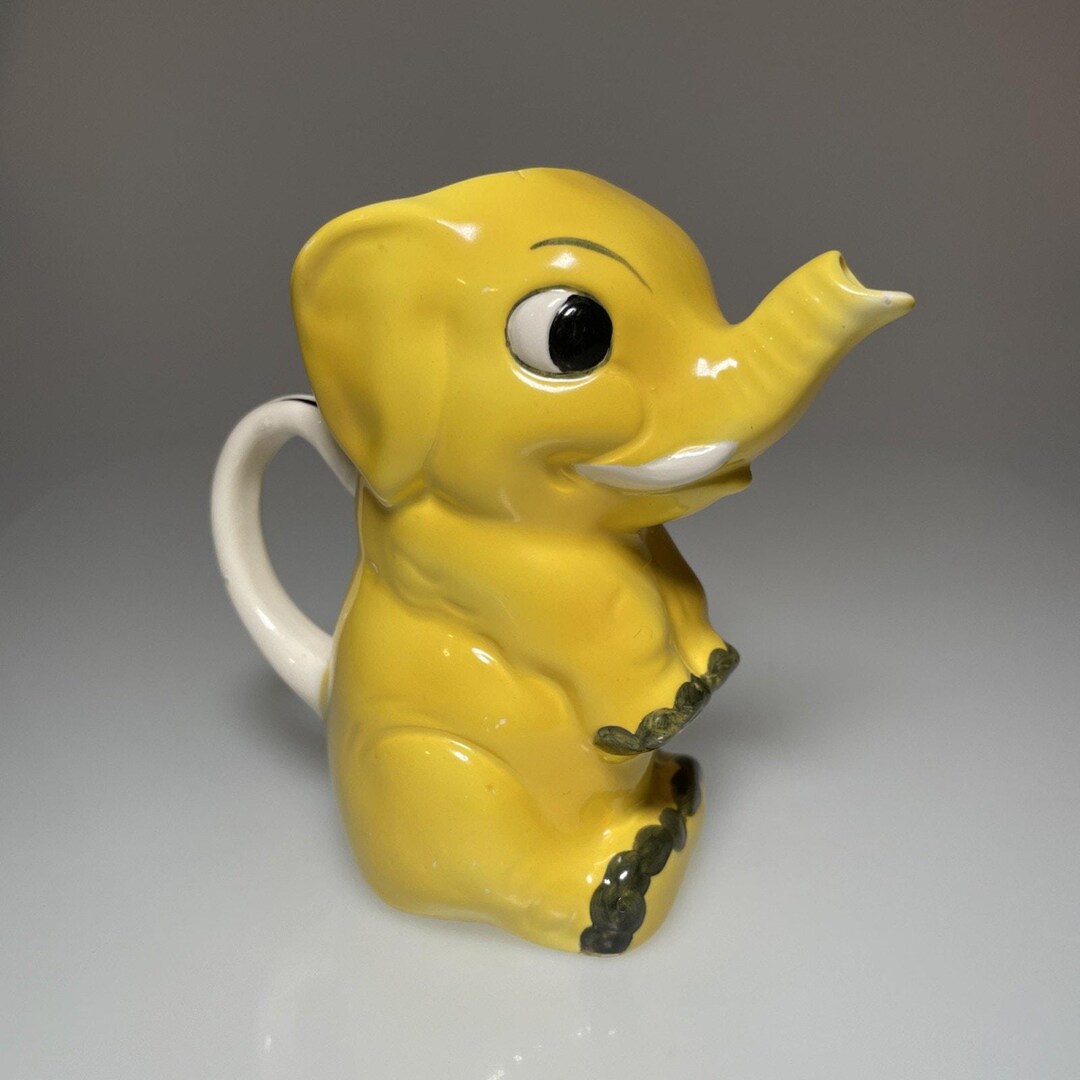 Early Goebel Yellow Elephant Trunk up Creamer TMK-1 Crown Mark Germany ...