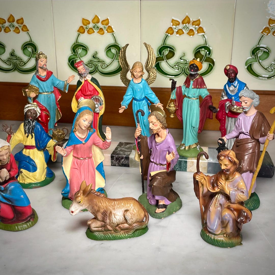 Vintage Italian Nativity Figurines, Fontanini Depose Spider Mark ...