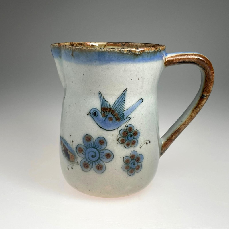 Vintage Blue Bird Pitcher - Etsy