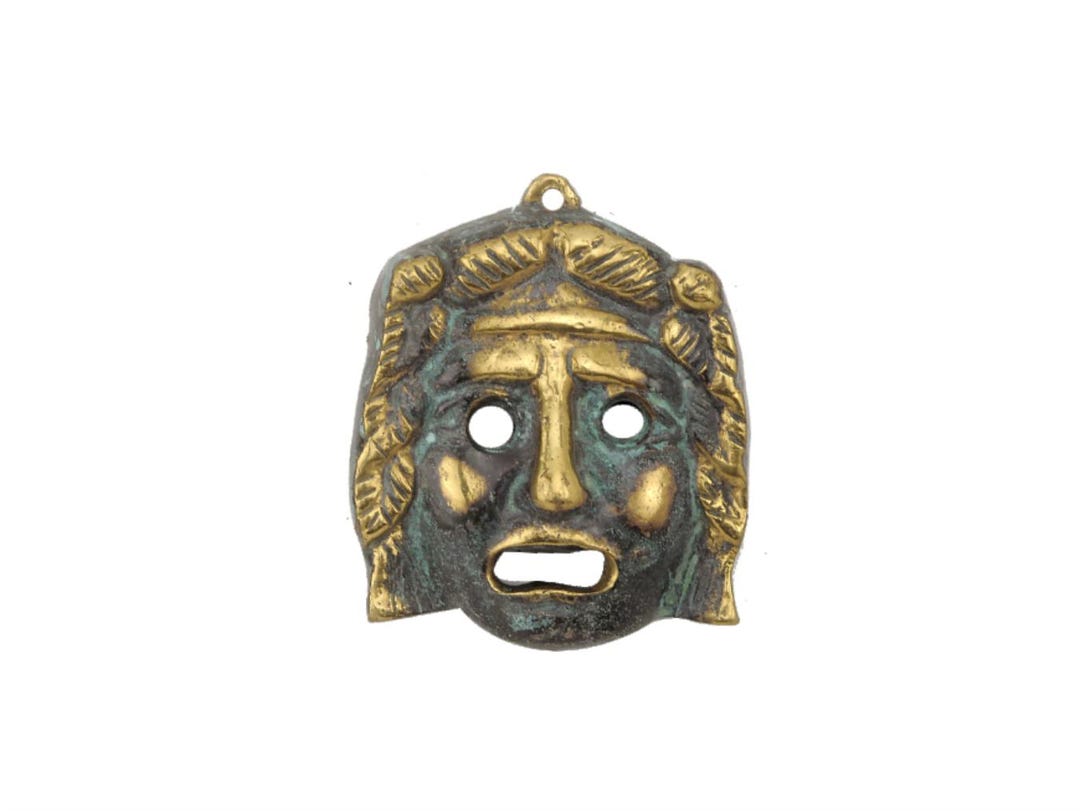 Ancient Greek Mask, Bronze Art, Home Decor, Brass Mask, Handmade Mask ...