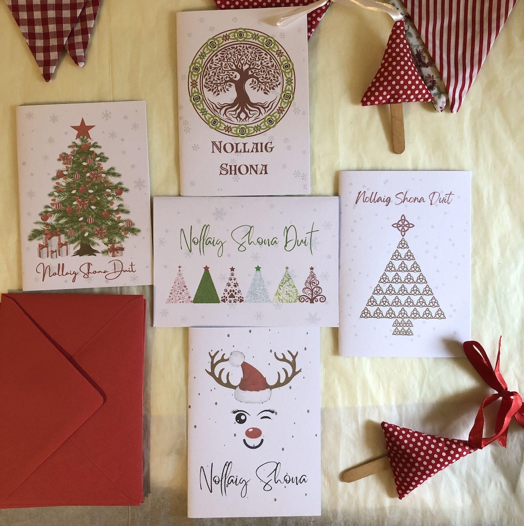 Irish Language Christmas Cards, Happy Christmas in Irish, Celtic ...