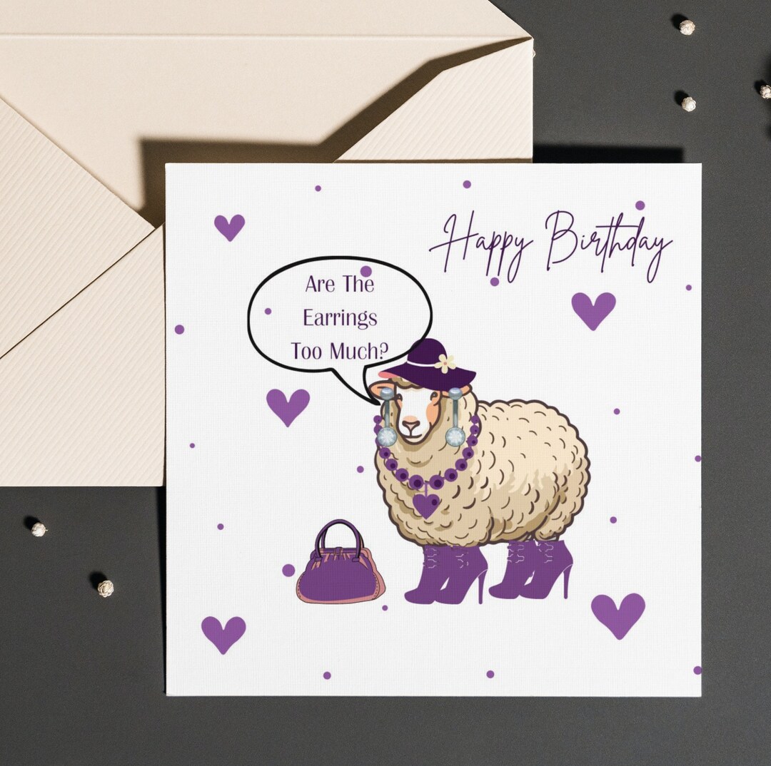 Birthday Sheep Card, Personalized Card, 100% Recyclable, Farm Animal ...