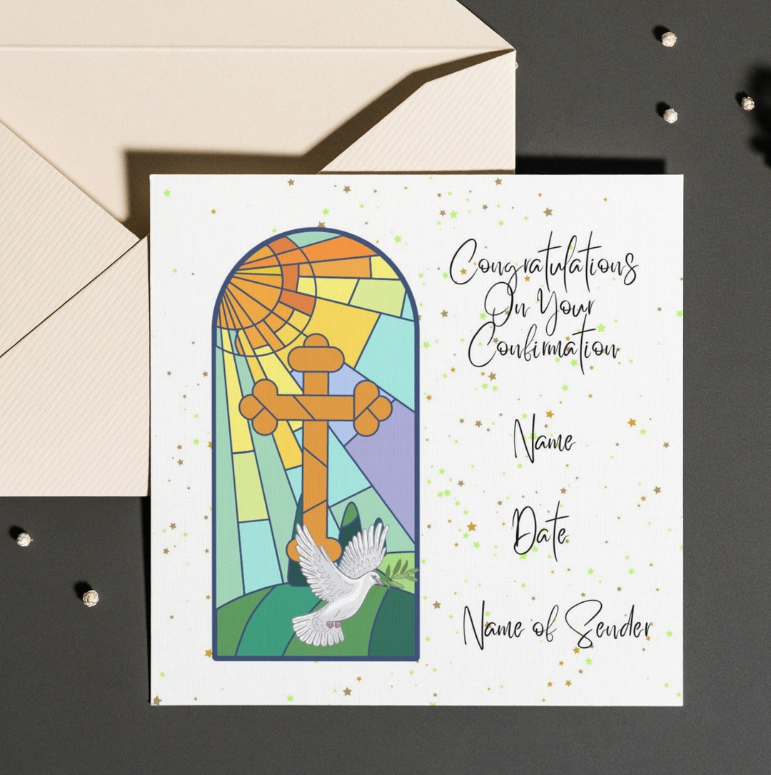 Confirmation Card, Personalized, Beautiful Confirmation Card for Girl ...