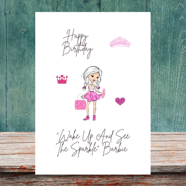 Happy Birthday Barbie Card - Etsy
