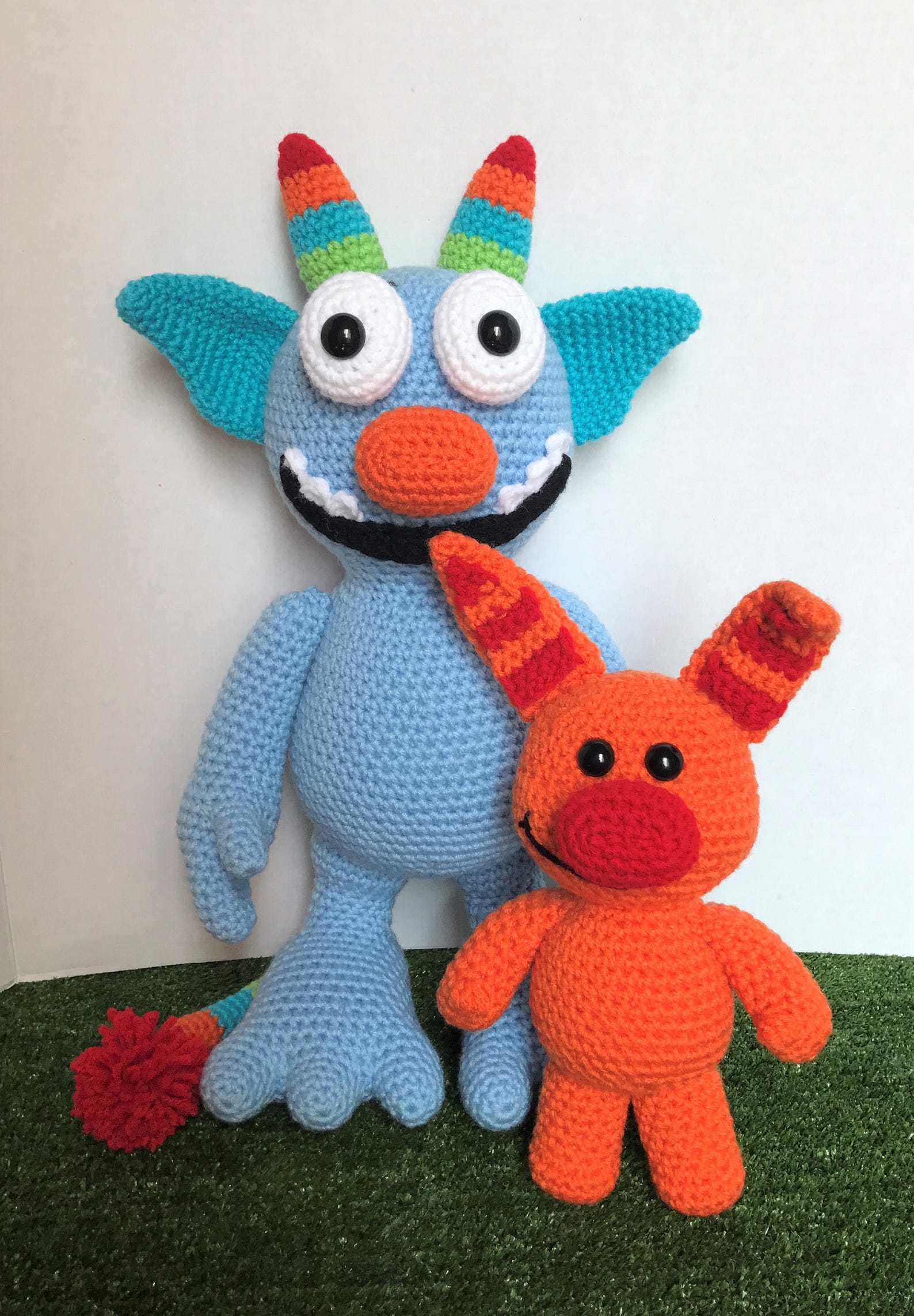 Tickle Monster and His Little Tickle Friend Amigurumi Crochet | Etsy
