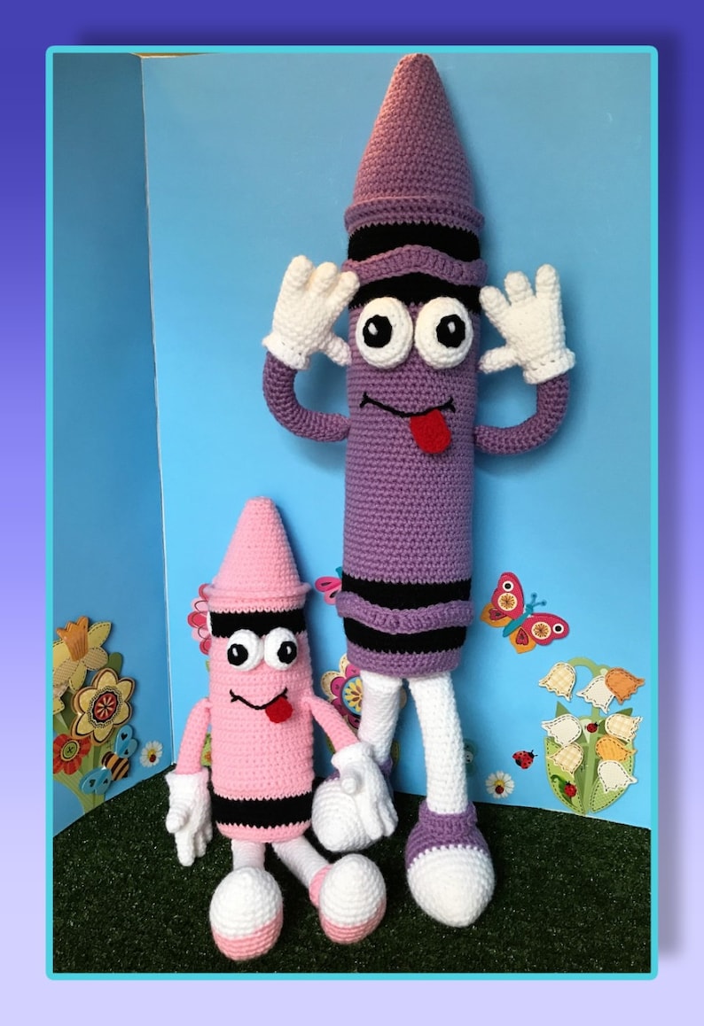 Crayola Crayon Crochet Pattern Scribbles and Dottie Amigurumi - Etsy