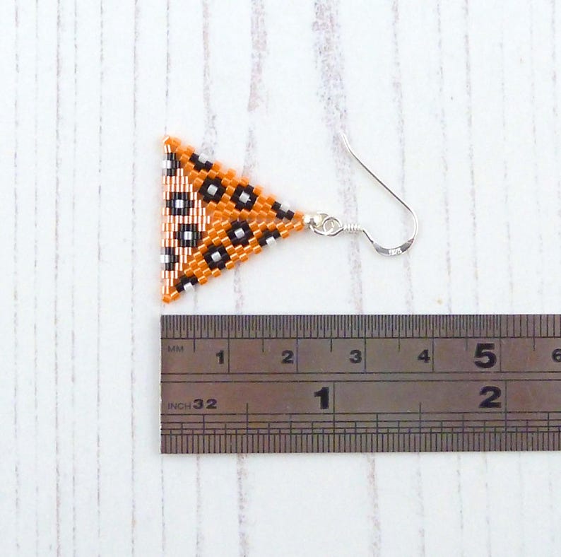 Leopard Print Triangle Earrings, Orange Triangle Earrings, MADE TO ...