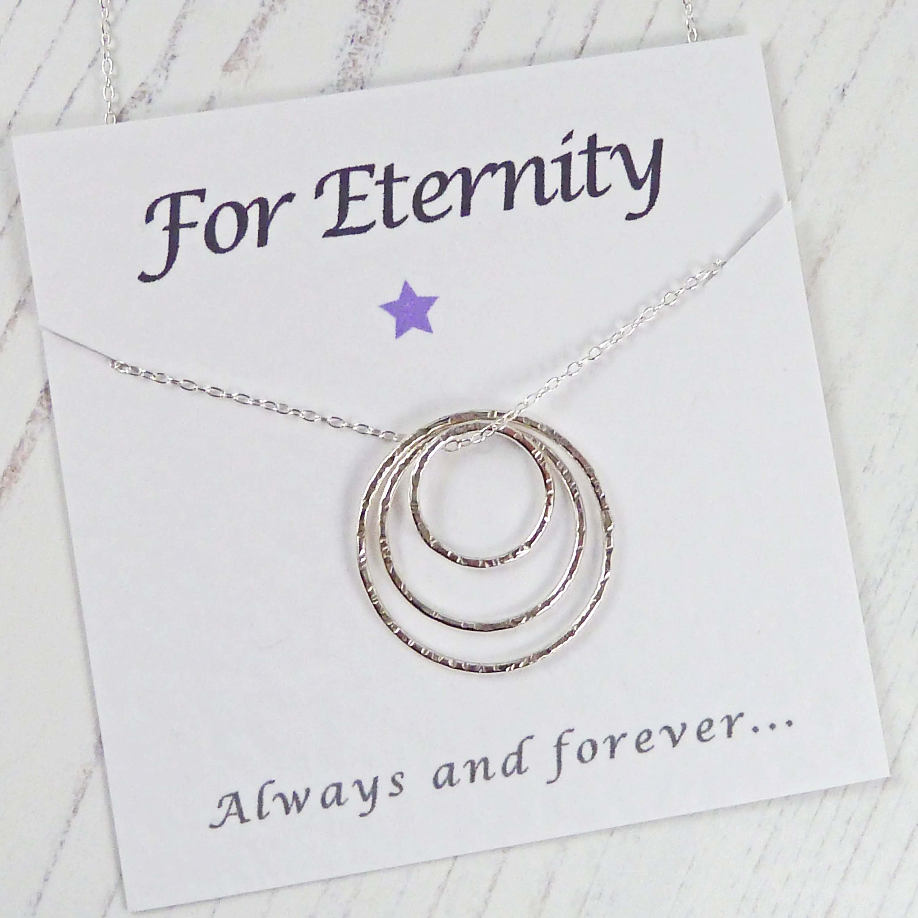 Three Silver Circles Eternity Necklace Triple Circle Pendant - Etsy