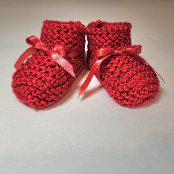 Red Baby Booties - Etsy