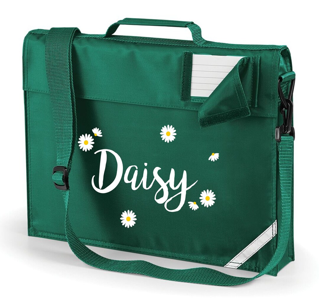 Personalised Ditsy Daisy With Name Back to School Bookbag With Straps ...