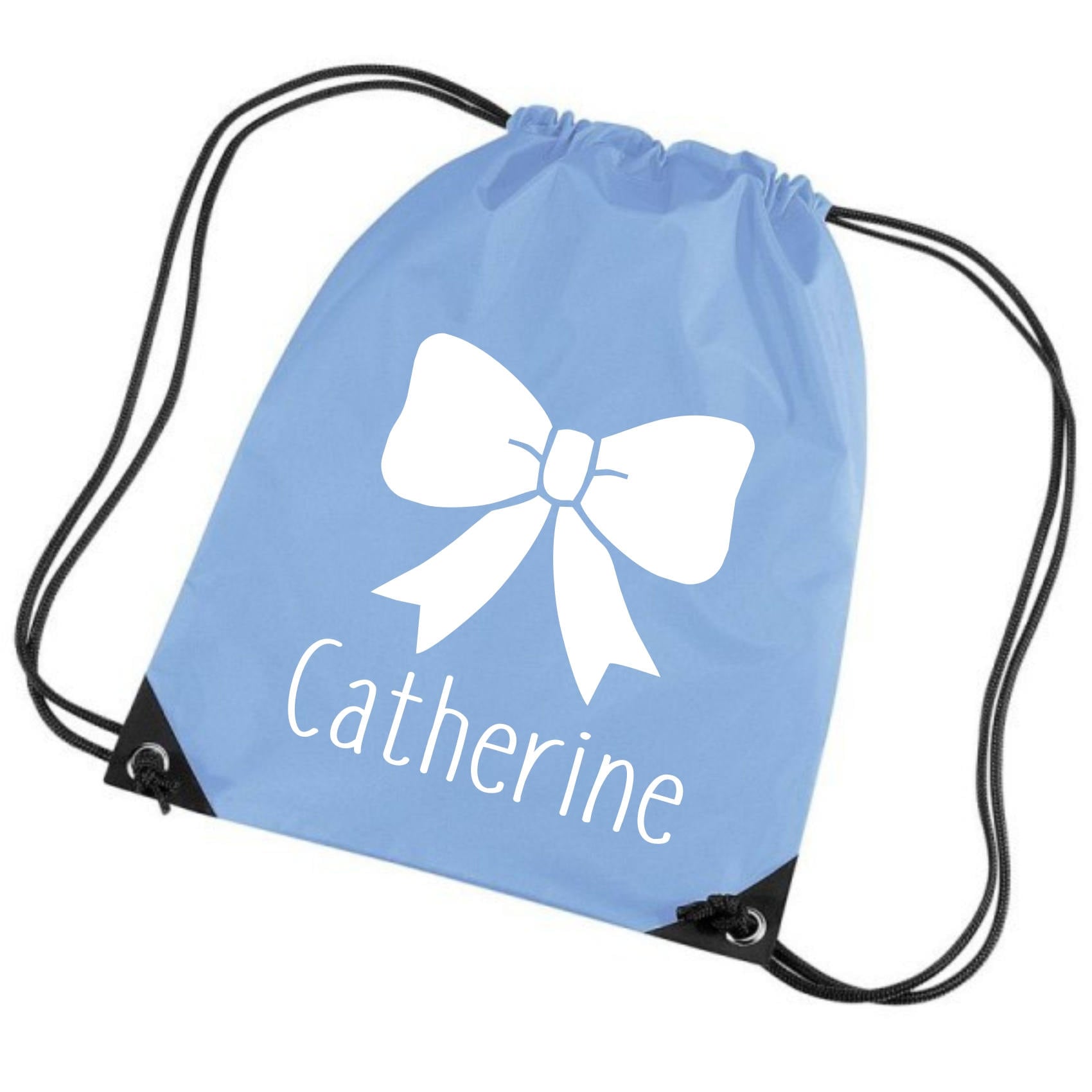 Personalized Bow With Name Gym/pe/drawstring Bag | Etsy