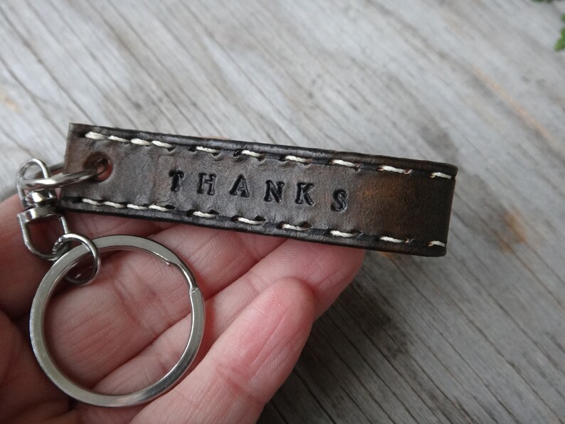Custom Leather Keyring. Identification Bag or Keychain - Etsy