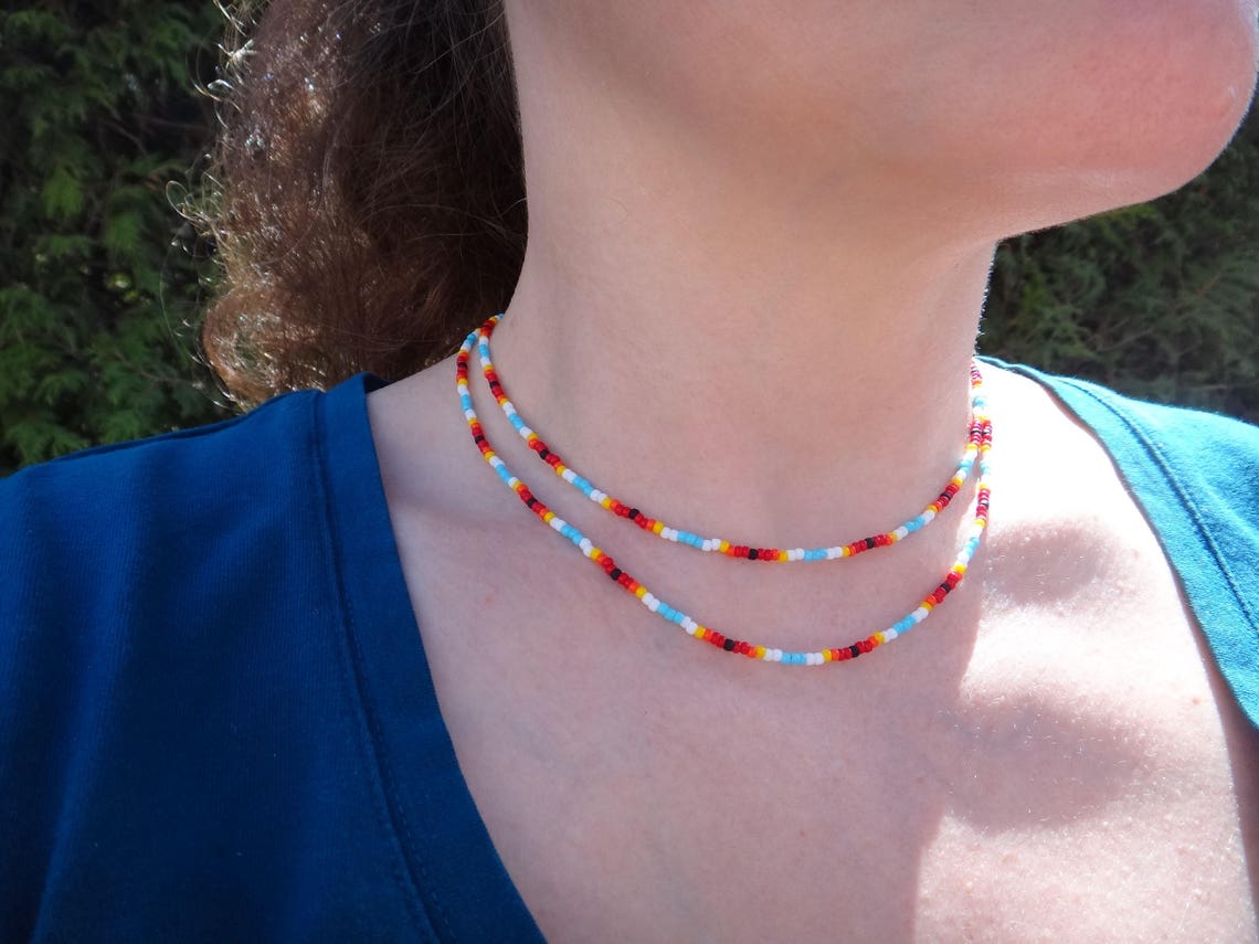 Native American Necklace. Seed Beads Necklace Native American - Etsy