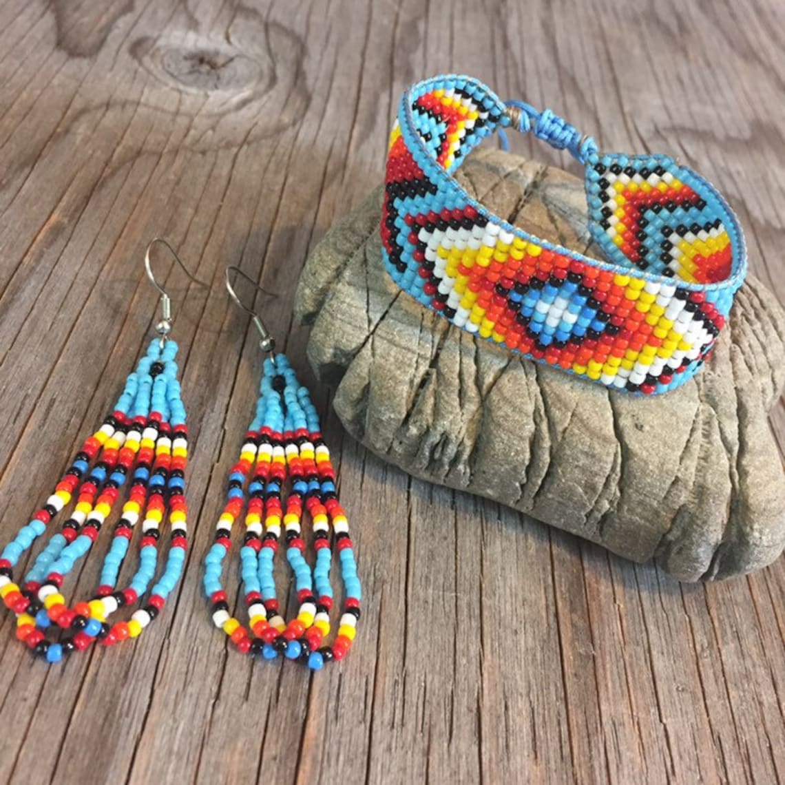 Native American Beaded Bracelet. American Indian. Seed Beads. Loom ...