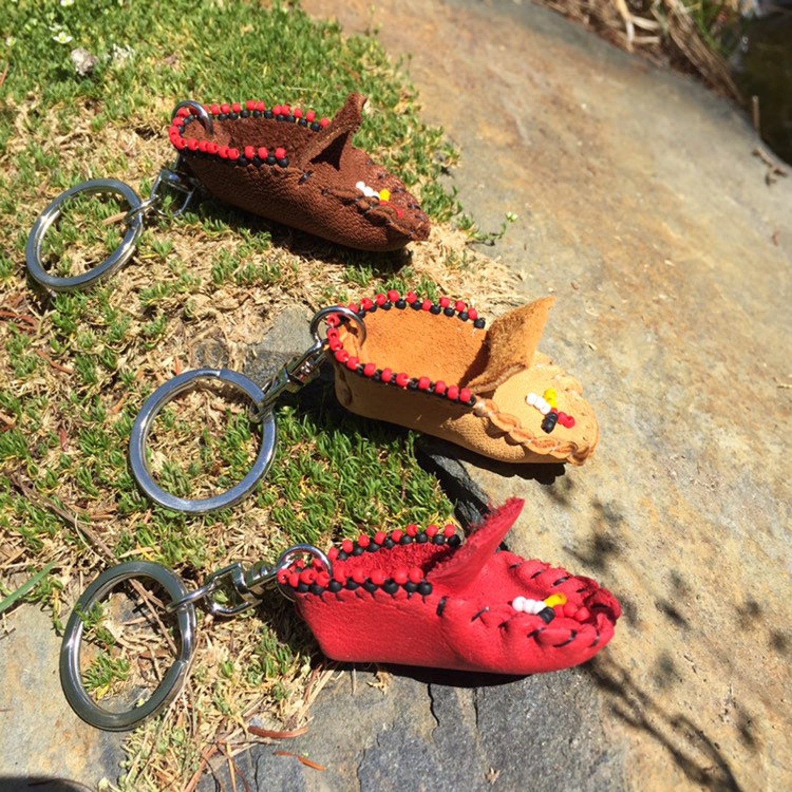 Moccasin Keychain Native American. Deer Leather or Moose Leather ...