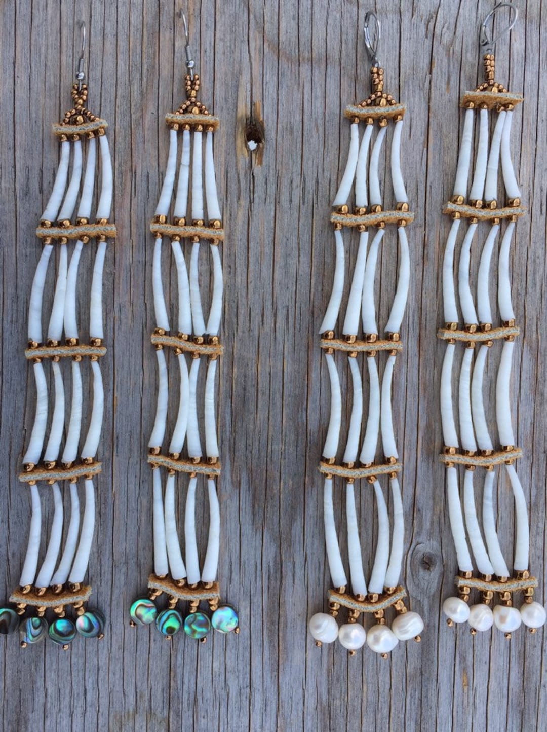 Native American Earrings. Shell Teeth. Indigenous Earrings. Moose ...