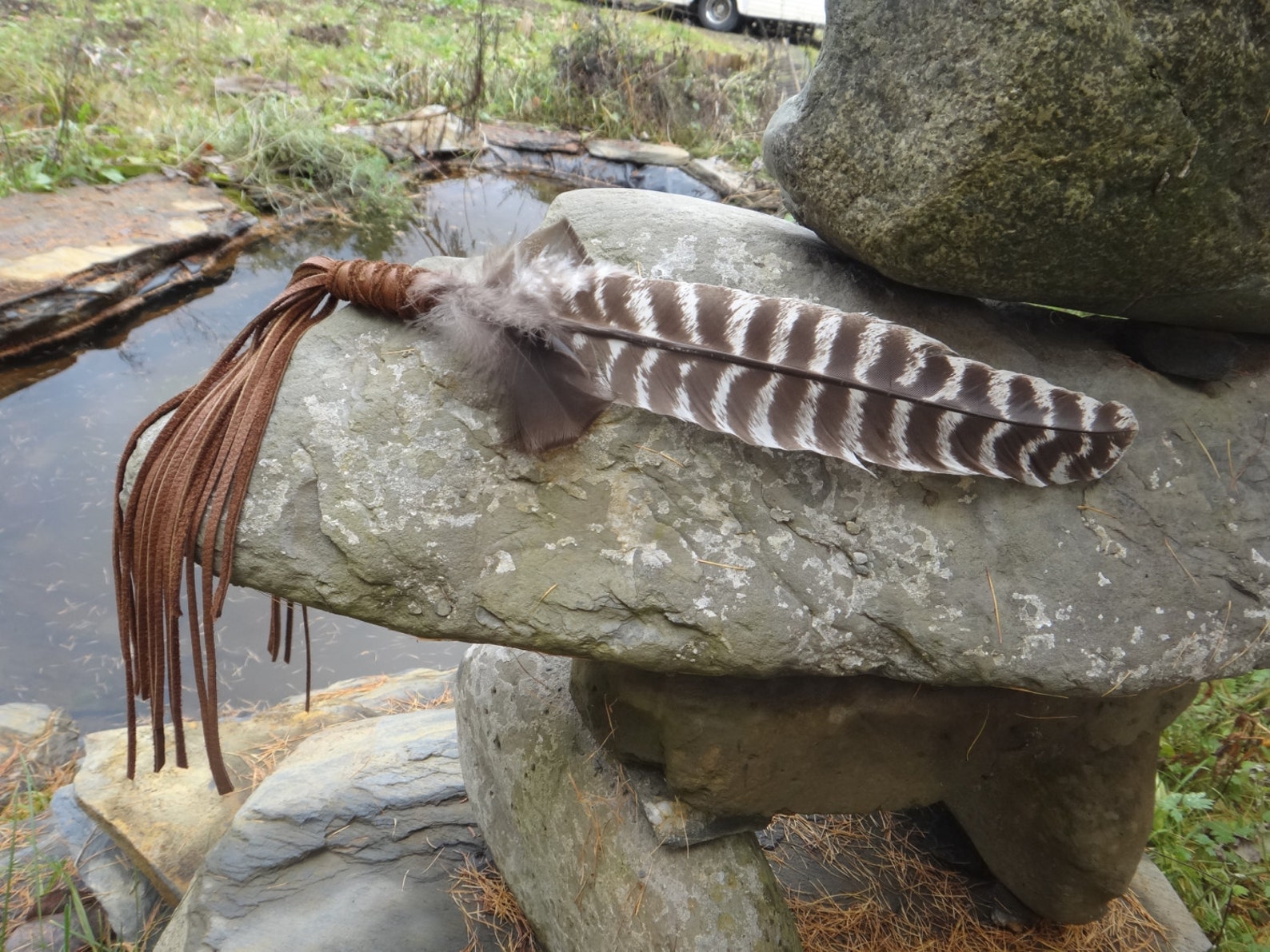 Smudge Feather Fan. Ceremony Native American Wild Turkey Feather and ...