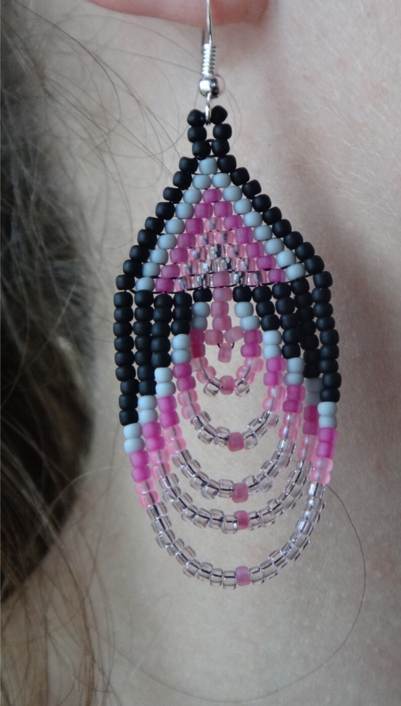 Native American Earring. Loop Seed Beads. Native Jewelry. Full - Etsy