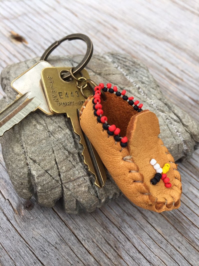 Moccasin Keychain Native American. Deer Leather or Moose Leather ...
