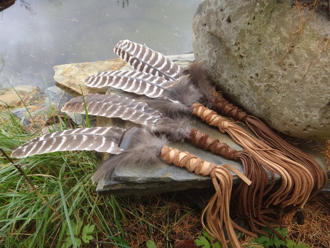 Smudge Feather Fan. Ceremony Native American Wild Turkey Feather and ...