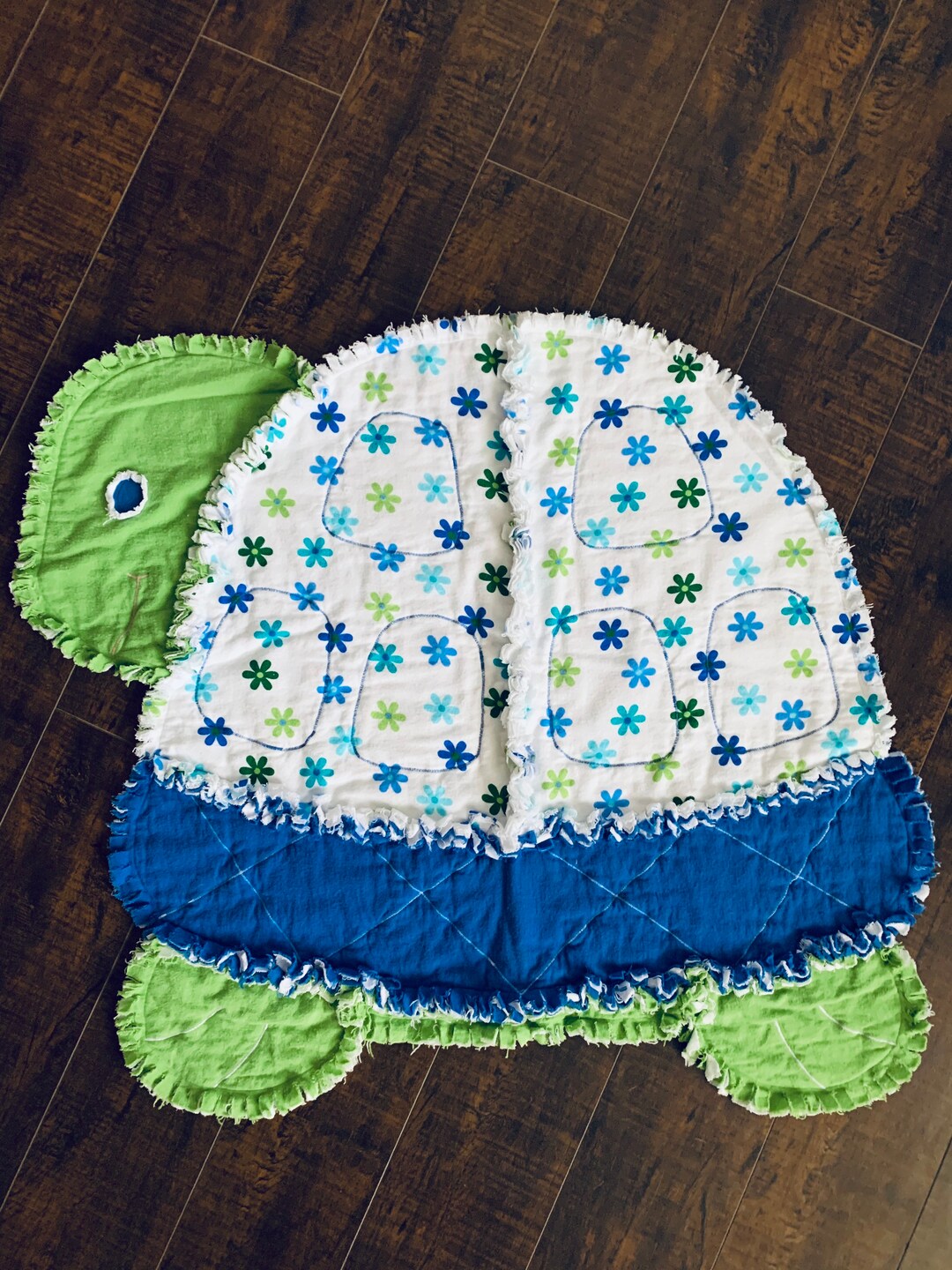 Turtle Rag Quilt Floral Toddler Blanket Daisy Garden - Etsy