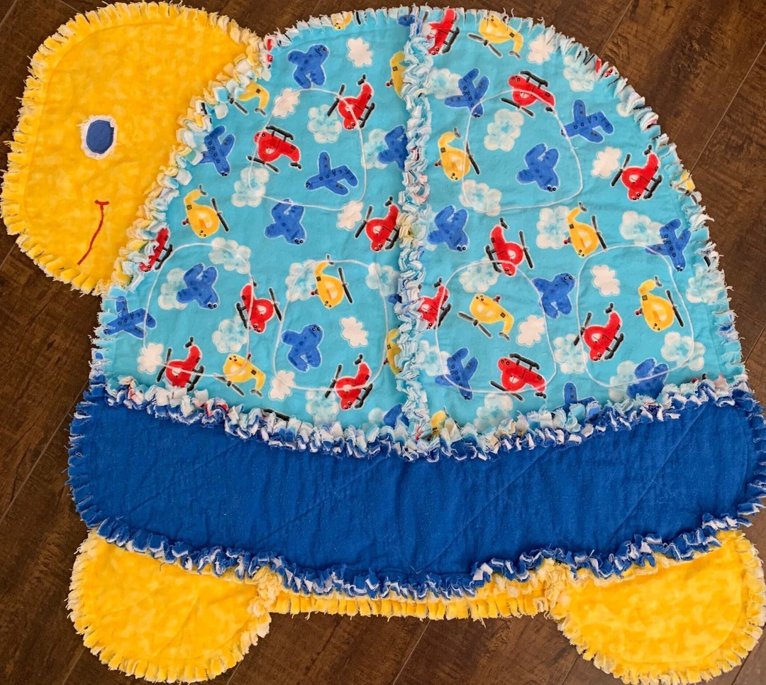 Rag Quilt, Nap Mats, Airplane Blanket, Turtle Baby Blanket - Etsy