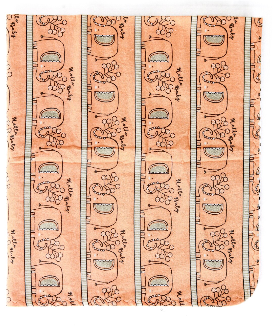 Orange and Blue "hello Baby" Elephant Flannel Receiving Blanket - Etsy