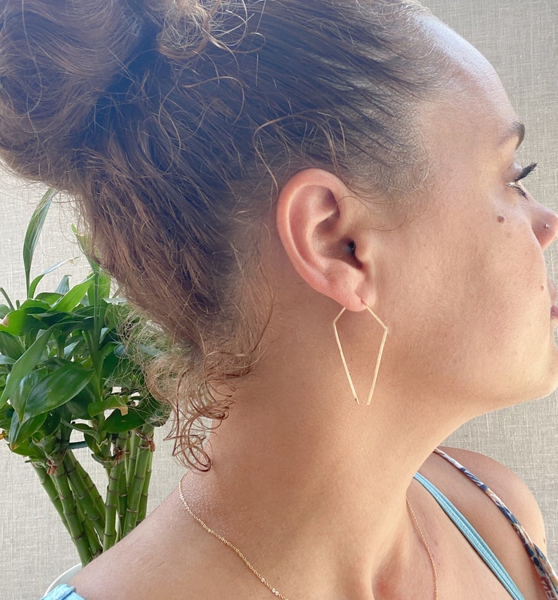 14 Kt Gold Filled Angular Earrings - Etsy Sweden