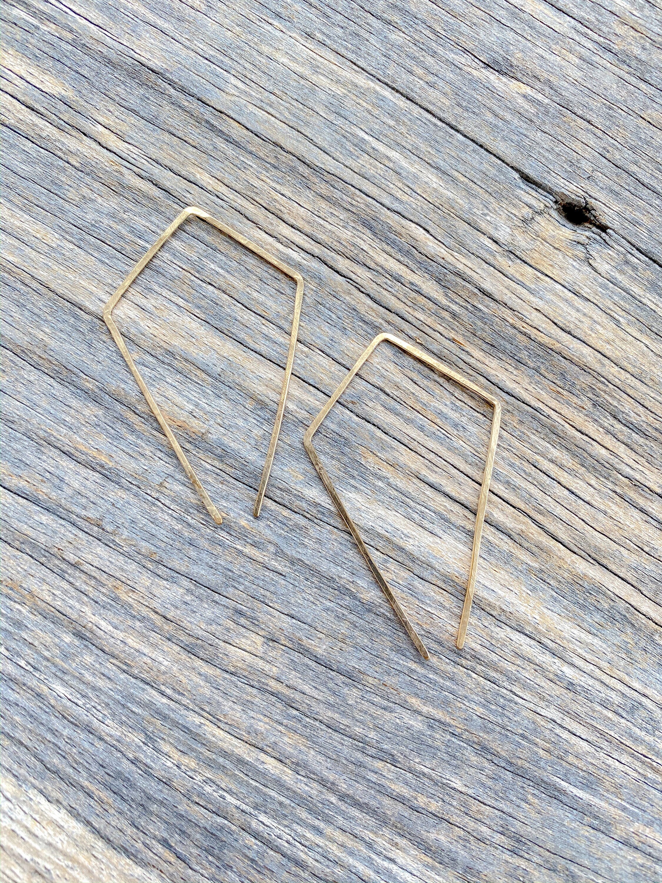 14 Kt Gold Filled Angular Earrings - Etsy Sweden