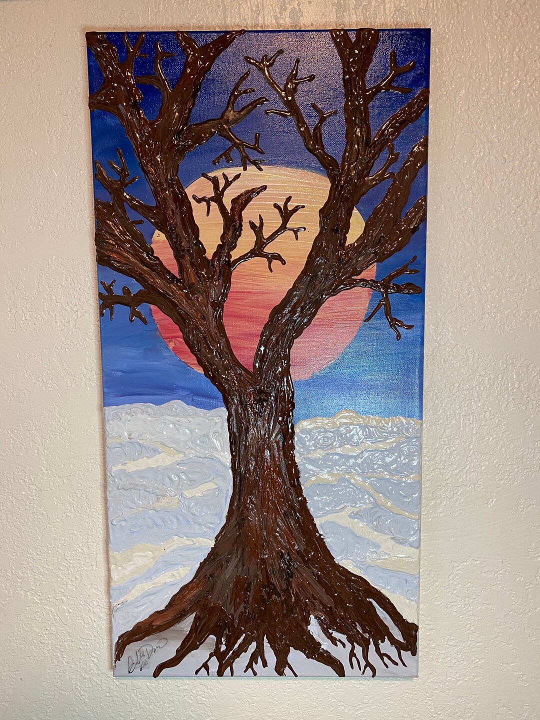 Winter Blood Moon / Winter Tree - Etsy