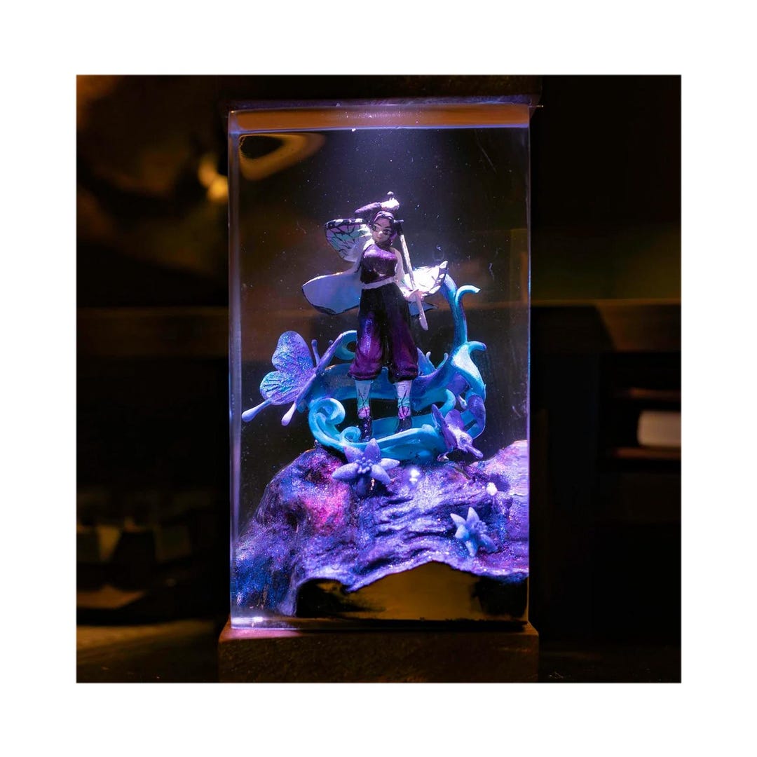 Shinobu Lamp Art, Anime Inspired Lamp, De.mon Slayer Lamp, Gift for Him ...