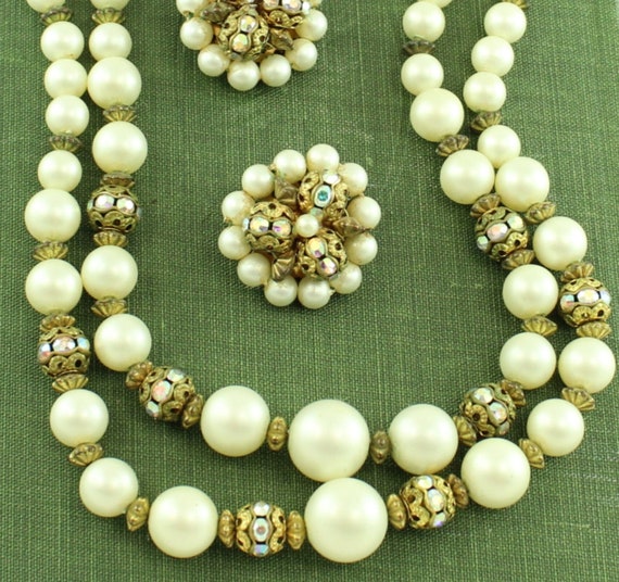 50s PEARL Double Strand and GT Austrian Crystal Ball … - Gem