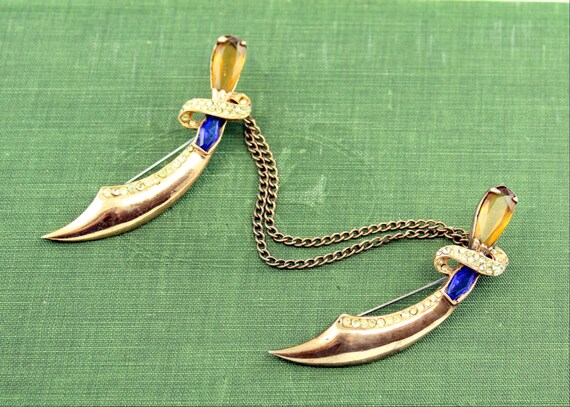 Book Piece; STERLING Scimitar 40s Double Swag SWORD R… - Gem
