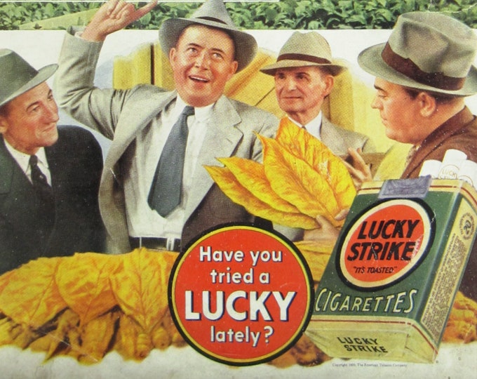 1930s Full Color LUCKY STRIKE Tobacco Cigarette Advertising Art; BELL ...