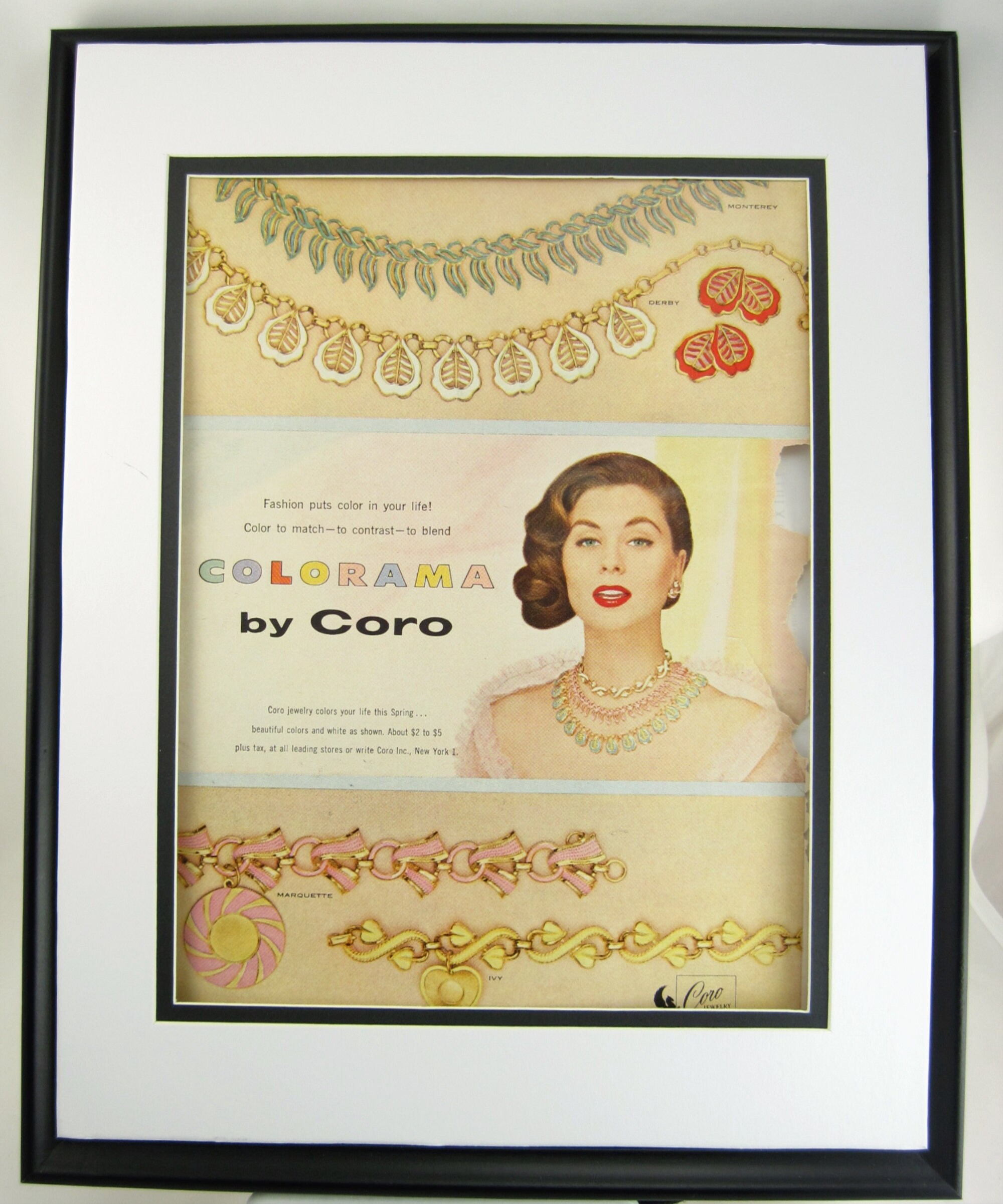 1955 Full Color Fashion Magazine Advertising CORO Jewelry | Etsy