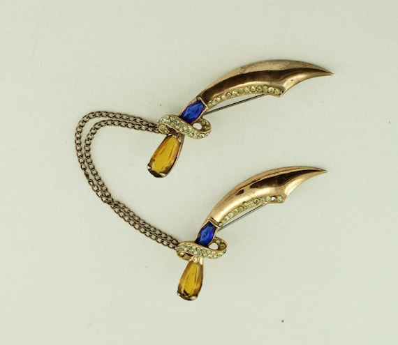 Book Piece; STERLING Scimitar 40s Double Swag SWORD R… - Gem