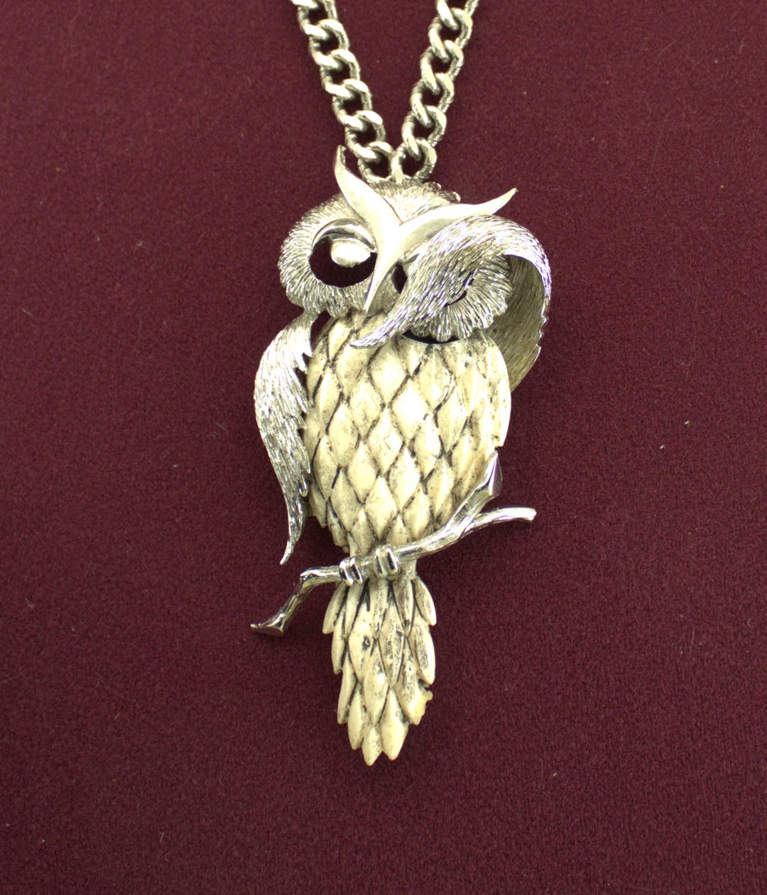 BEST 70s RAZZA Bashful Owl ST Pendant Adjustable Chain; Disaster Relief - Etsy