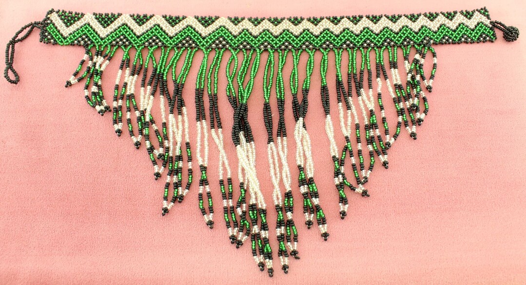 EXOTIC Ethnic FRINGE Beaded Collar Necklace; Disaster Relief - Etsy