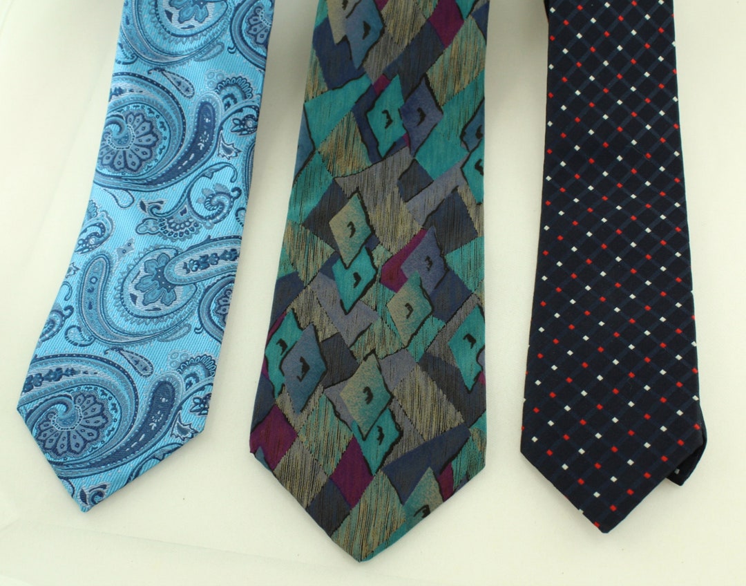 Silk Power Wide Ties 80s RWB Classic Check NORDSTROM Blue - Etsy