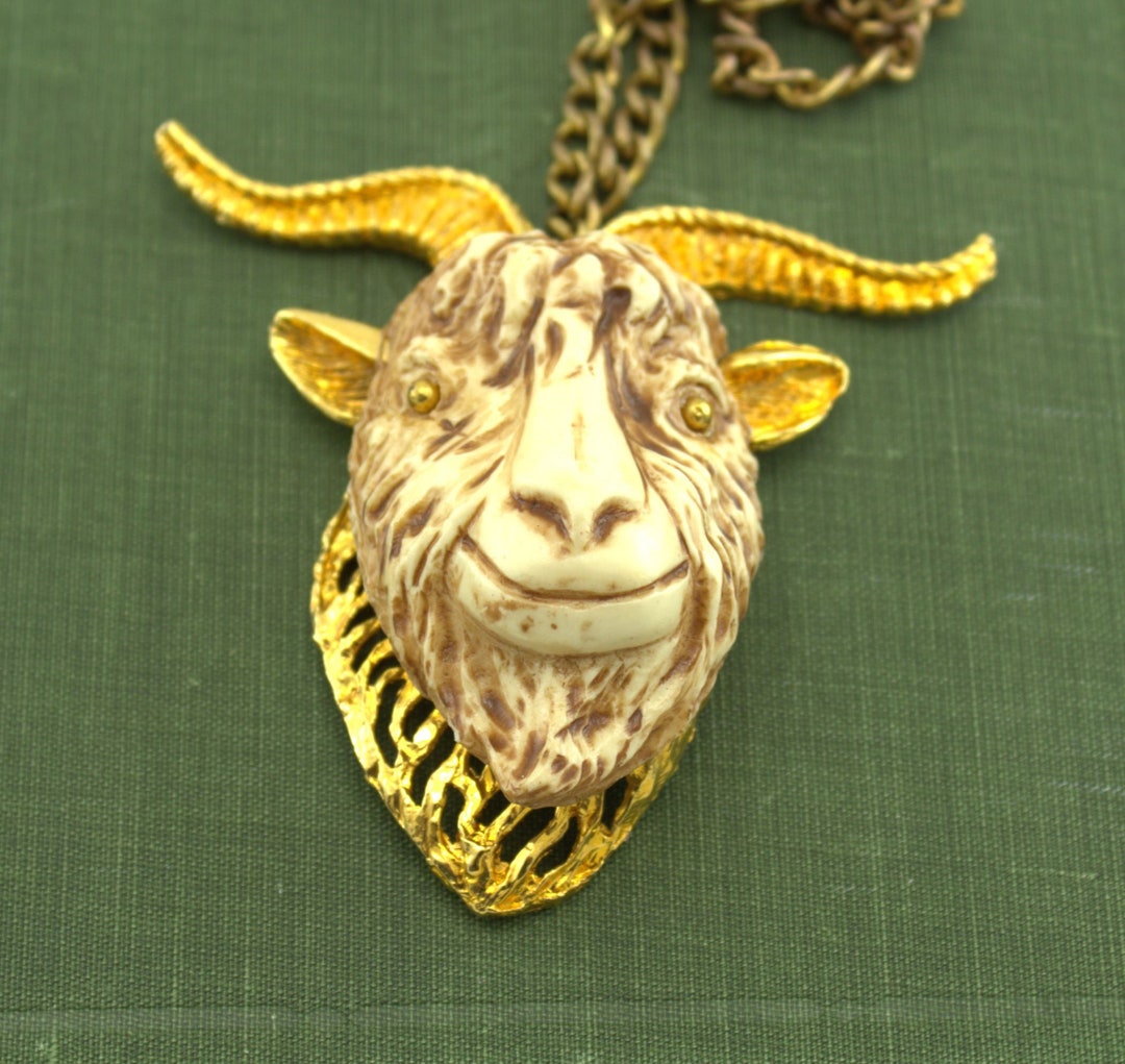 Book Piece RAZZA Brown GOAT 70s GT Pendant Necklace; Zodiac Series ...