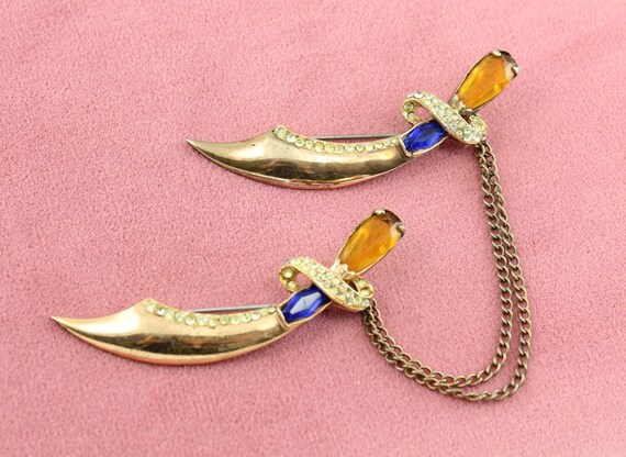 Book Piece; STERLING Scimitar 40s Double Swag SWORD R… - Gem