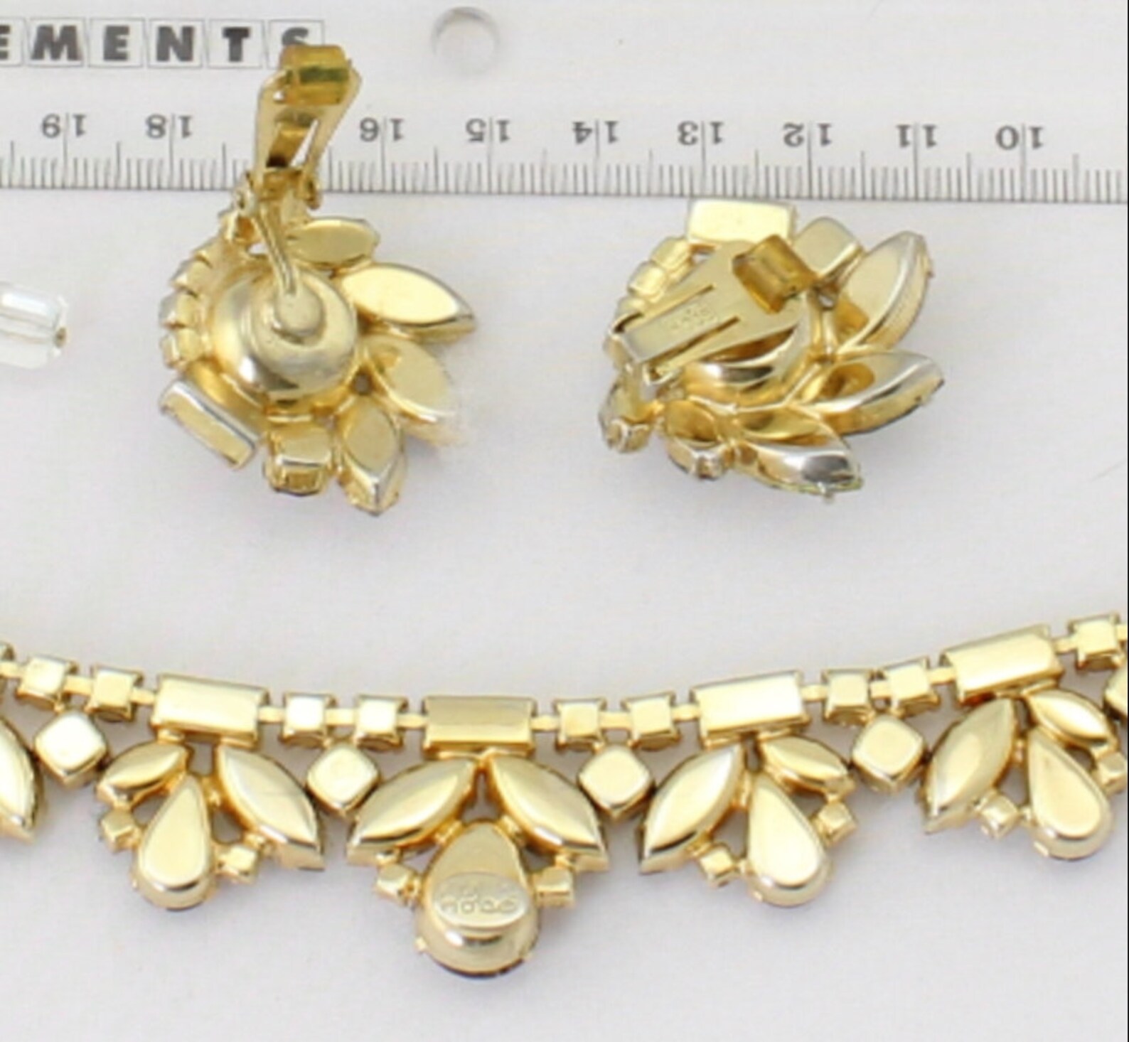 1950s HOBE Rhinestone Parure Set Golden Age GT Necklace - Etsy