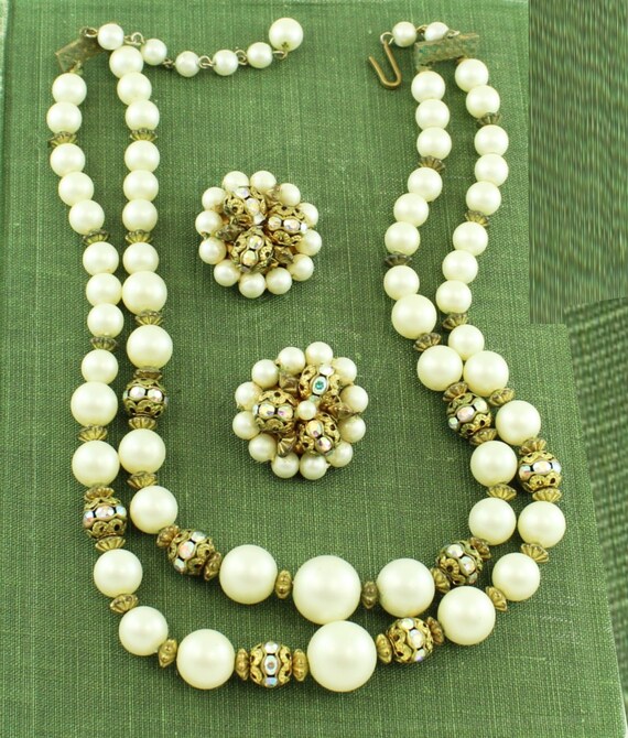 50s PEARL Double Strand and GT Austrian Crystal Ball … - Gem
