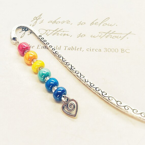 Rainbow Bookmark Beaded Bookmark Celtic Bookmark Thinking - Etsy UK