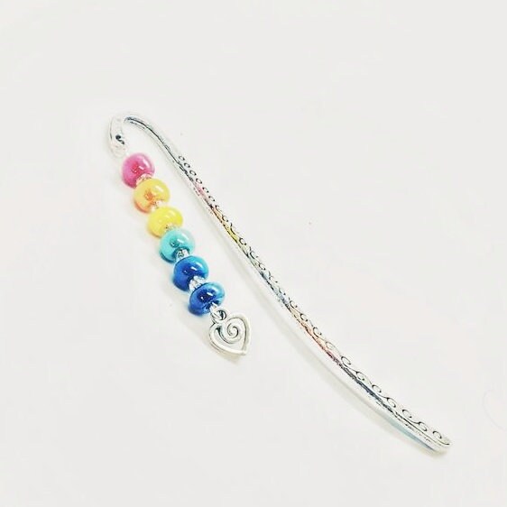 Rainbow Bookmark Beaded Bookmark Celtic Bookmark Thinking - Etsy UK