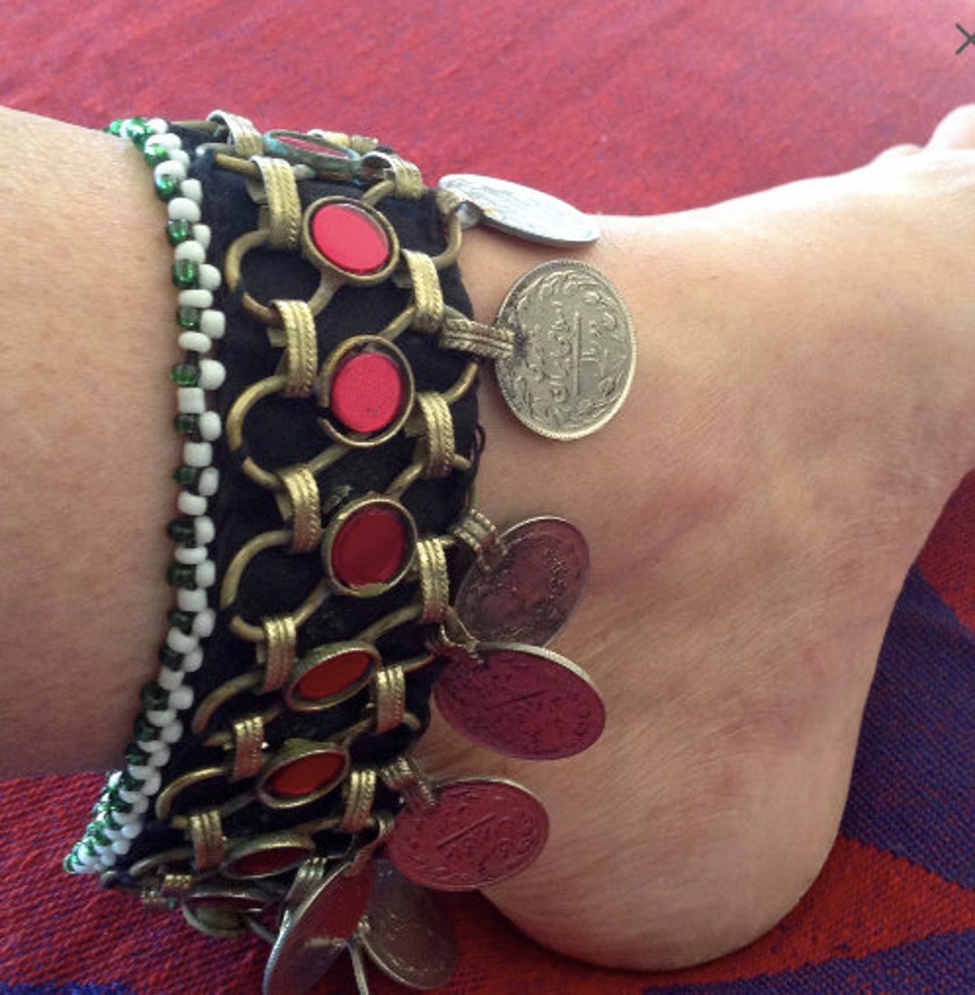 Sale 4 Piece Bellydance Coin Anklets / Tribal Fusion Anklet / - Etsy