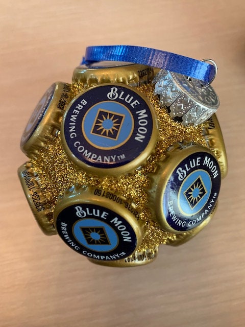 Bottle Cap Ornament - Blue Moon - Etsy