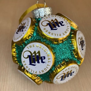 Bottle Cap Ornament - (white) Miller Light - Etsy