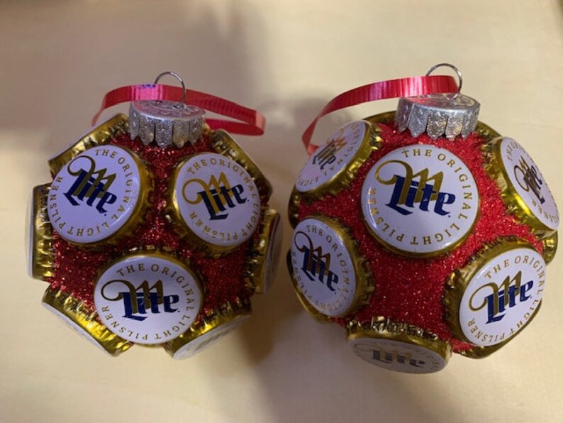Bottle Cap Ornament - (white) Miller Light - Etsy