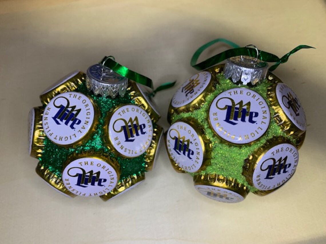 Bottle Cap Ornament - (white) Miller Light - Etsy